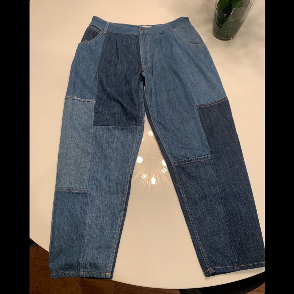 Coach Denim Pleated Patchwork Jeans - Gem